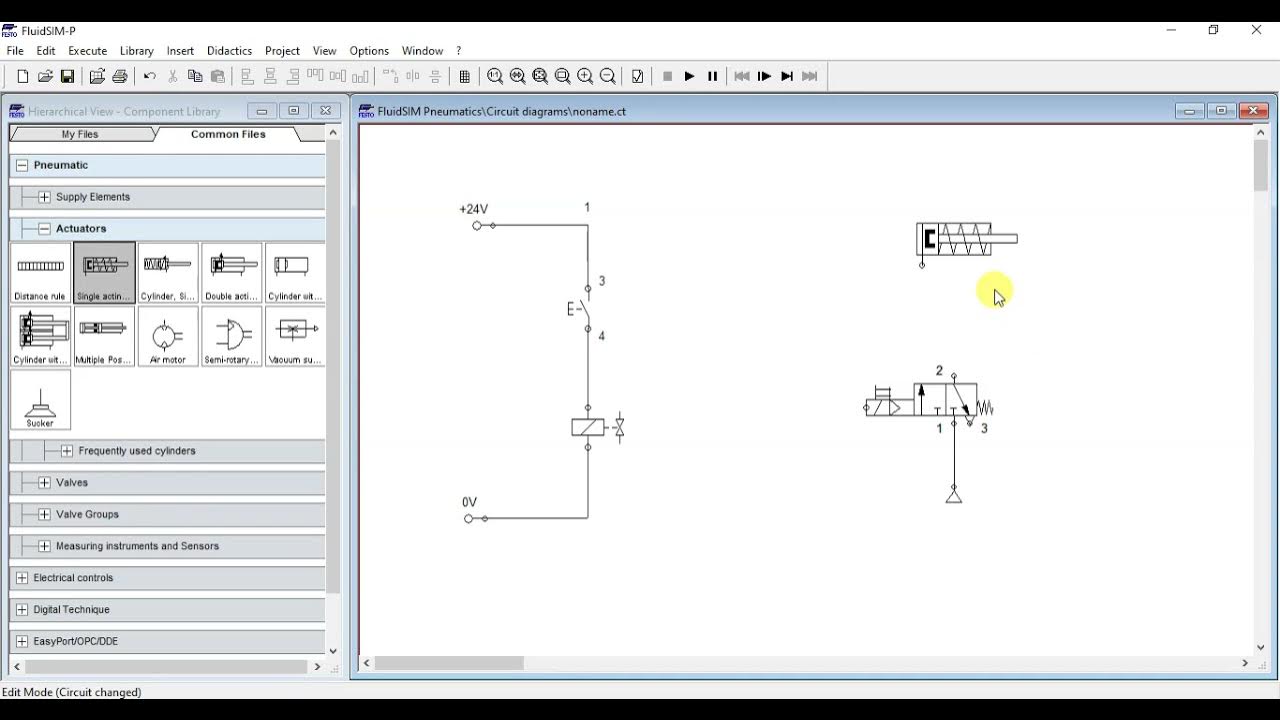 1 Kontrol Langsung Single Acting cylinder | FLUIDSIM | PNEUMATIC ...