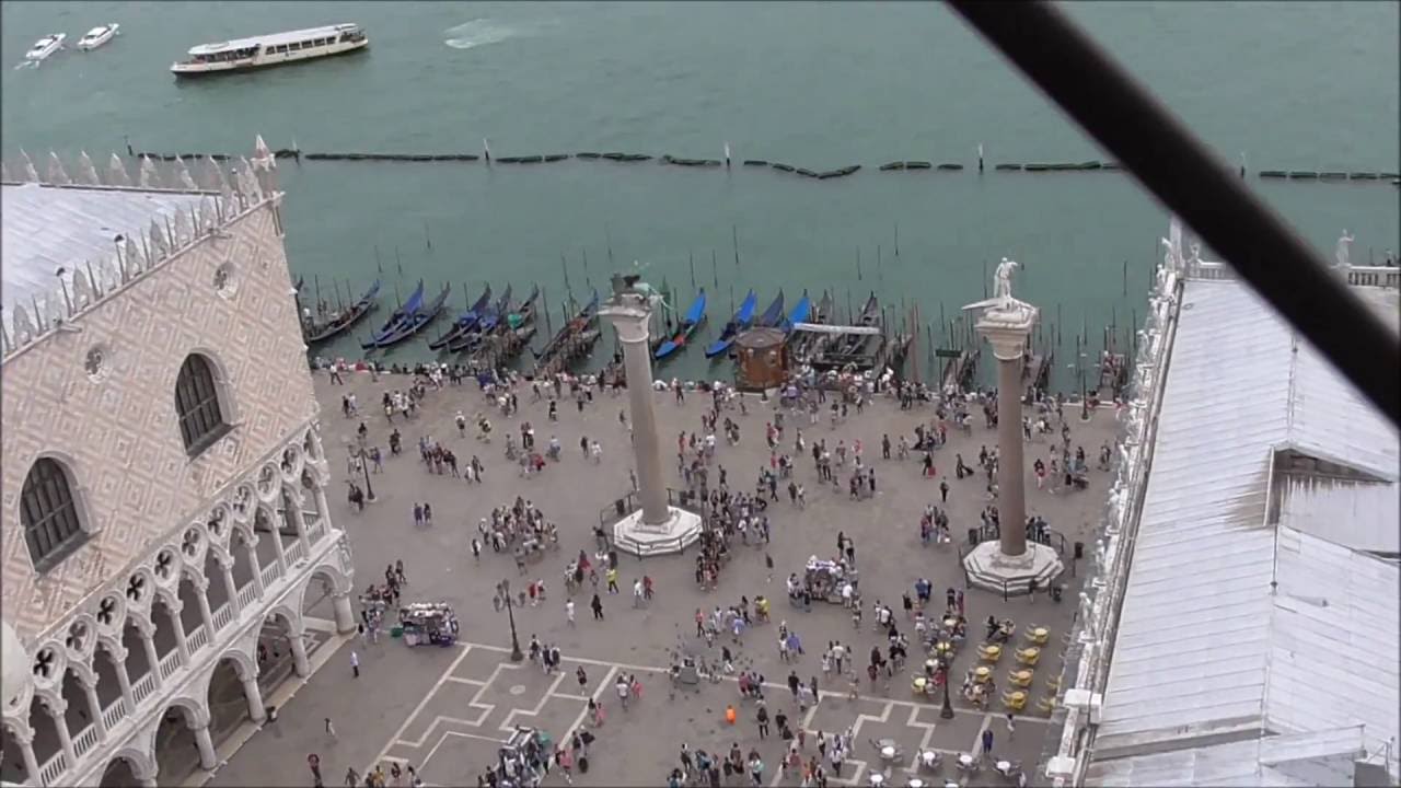 Views from St Mark's Bell Tower over Venice - YouTube