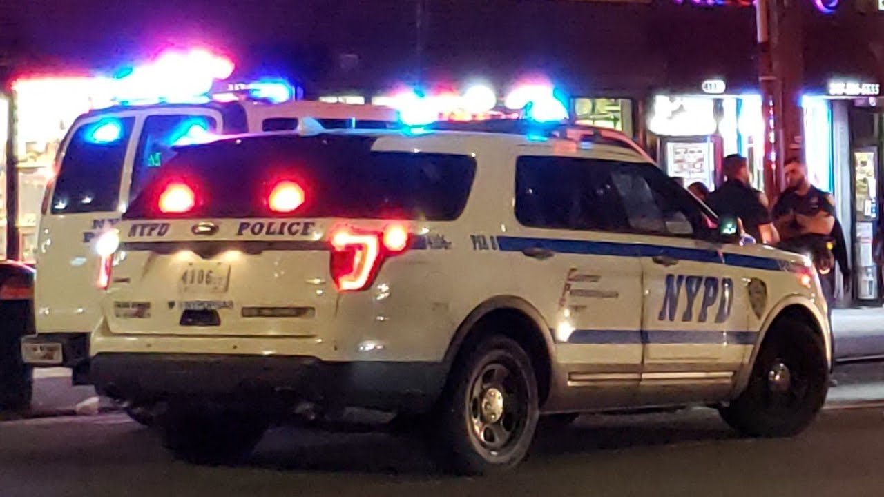 NYPD Public Service Area 8 Arriving On Scene Of A Slashing Across From ...