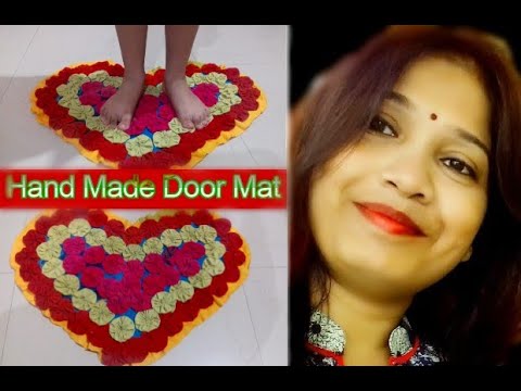 old cloths diverted to fancy mat | home made door mat by ...