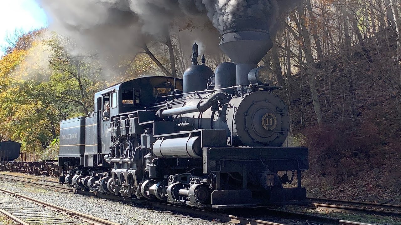 Cass Scenic Railroad Shay 11: Shuffling around the yard (fall 2020 ...