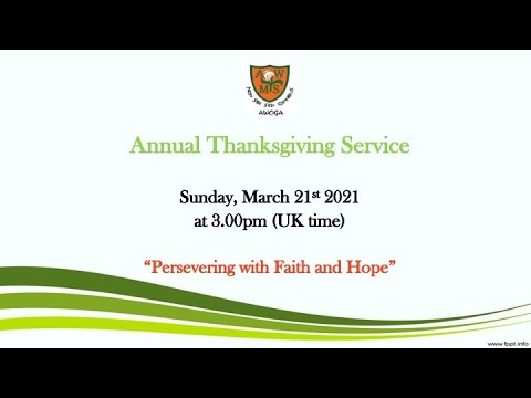 AWOGA UK Virtual Thanksgiving Service 2021 - YouTube