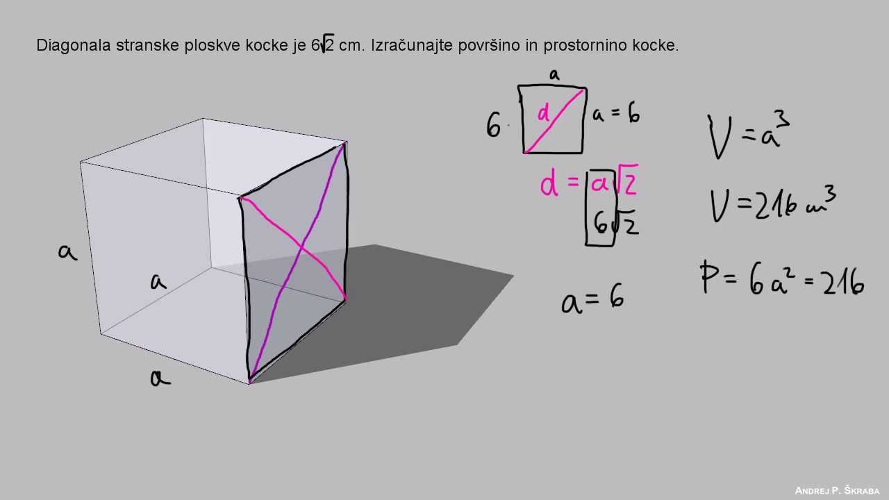 Kocka 4 - diagonala ploskve - YouTube