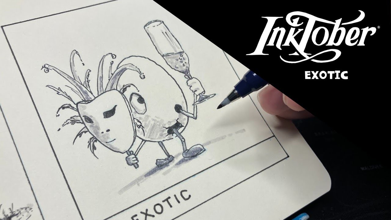 EXOTIC DAY4 of INKTOBER 2024 - YouTube