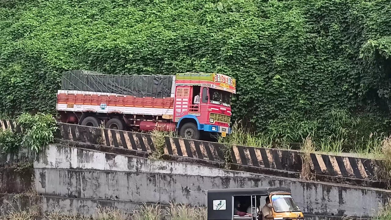 Heavy Truck Drive Carefully At Third Hairpin Bend Thamarassey Ghat ...
