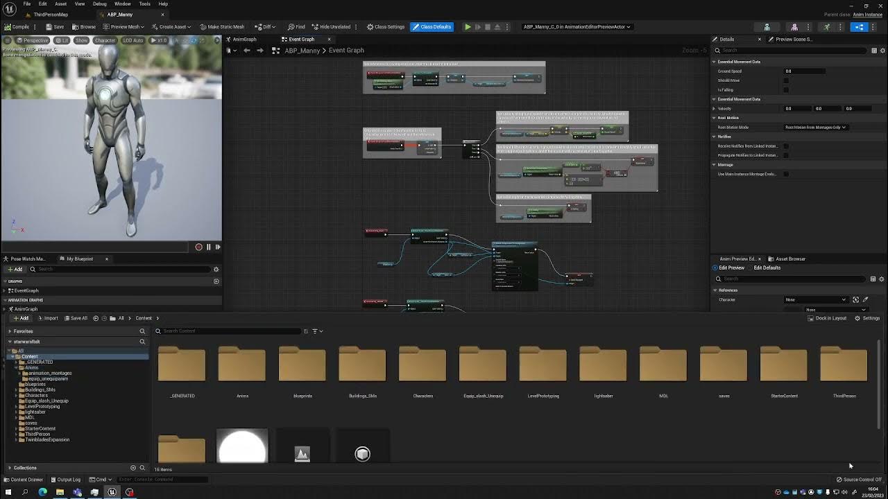 Unreal Engine 5 Dual Blade Lightsaber Equip/Unequip Showcase - YouTube
