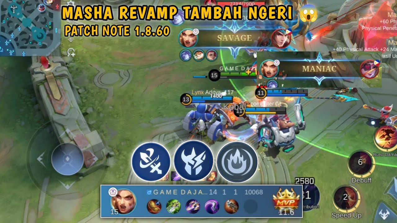 GAMEPLAY MASHA REVAMP PATCH TERBARU AUTO BAN DI RANKED & BEST BUILD ...