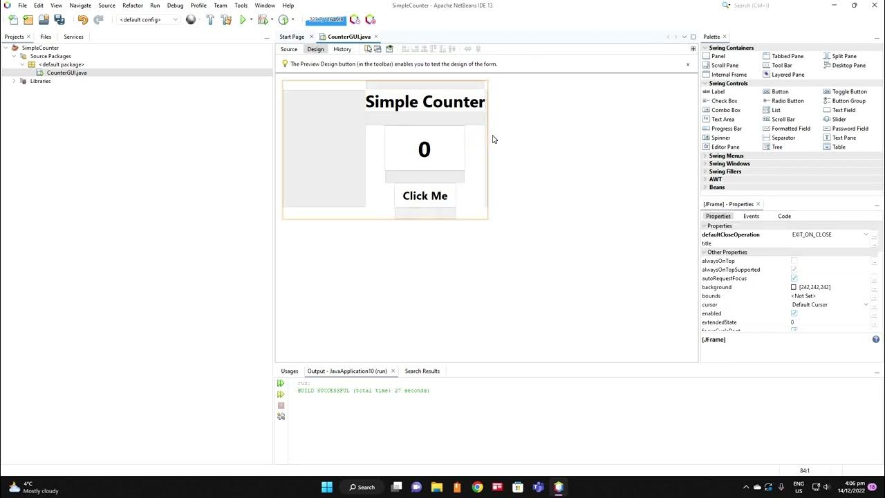 Netbeans WYSIWYG + JFrame - YouTube