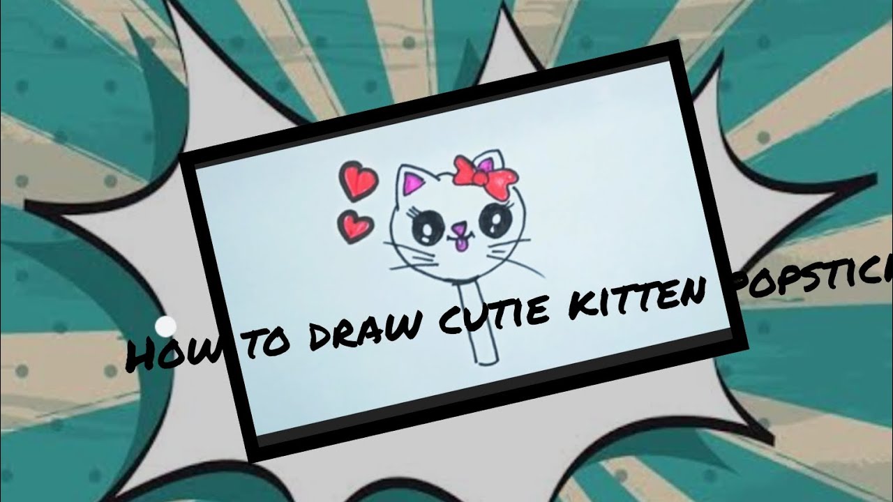 how to draw cute little kitten pop stick| learn step by step how to ...