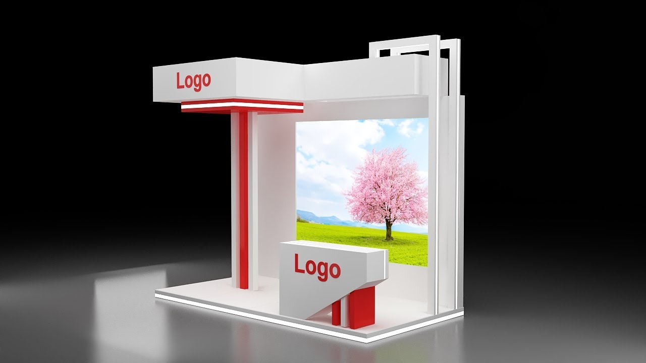 Booth Modeling_تصميم معارض _Part 3_3ds max_Exhibition Booth 3D Model - YouTube