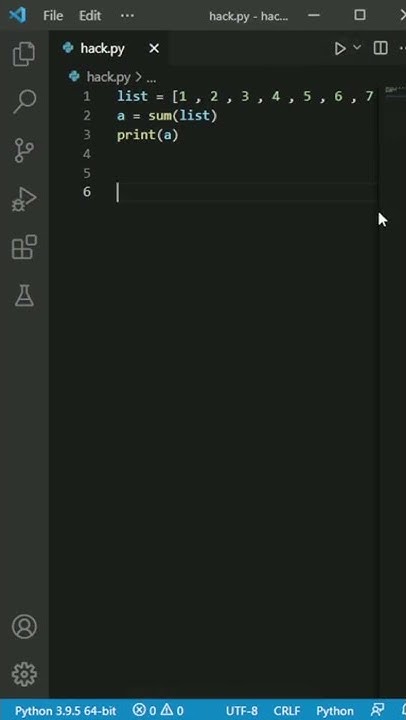 The sum function for python lists - YouTube