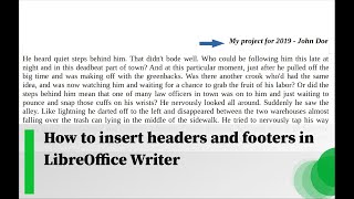How To Add Headers And Footers Libreoffice Writer Tutorial Chris ...
