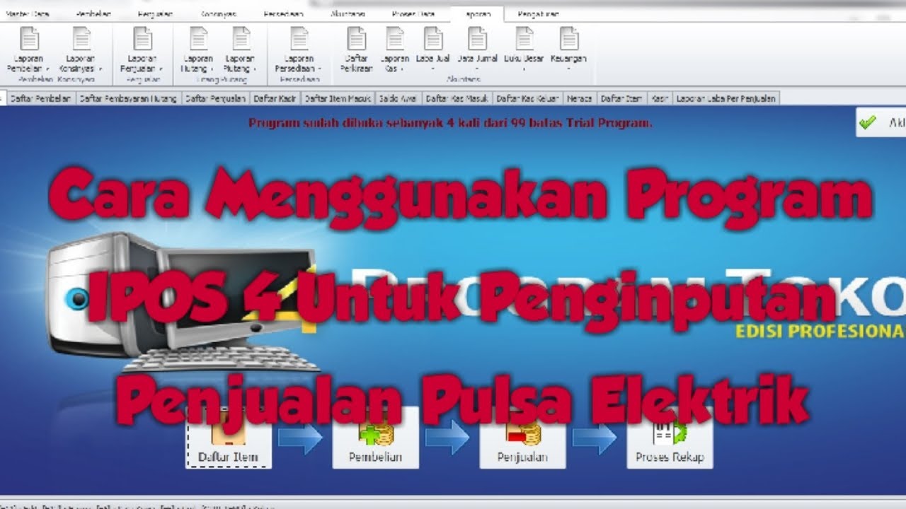 DE TECH - Tutorial program ipos 4.0 untuk penginputan penjualan pulsa ...