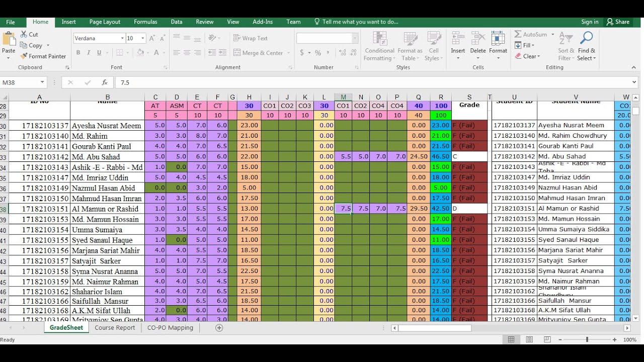 Live (silent) OBE based CO marks entry into excel [Ep-2] || এক্সেলে ...