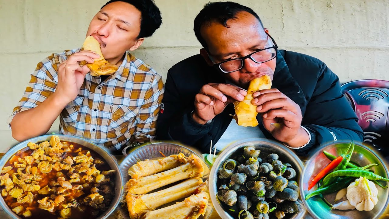 Buffalo bone marrow | Snail | buffalo dry meat🥩Typical Taste 😋 - YouTube