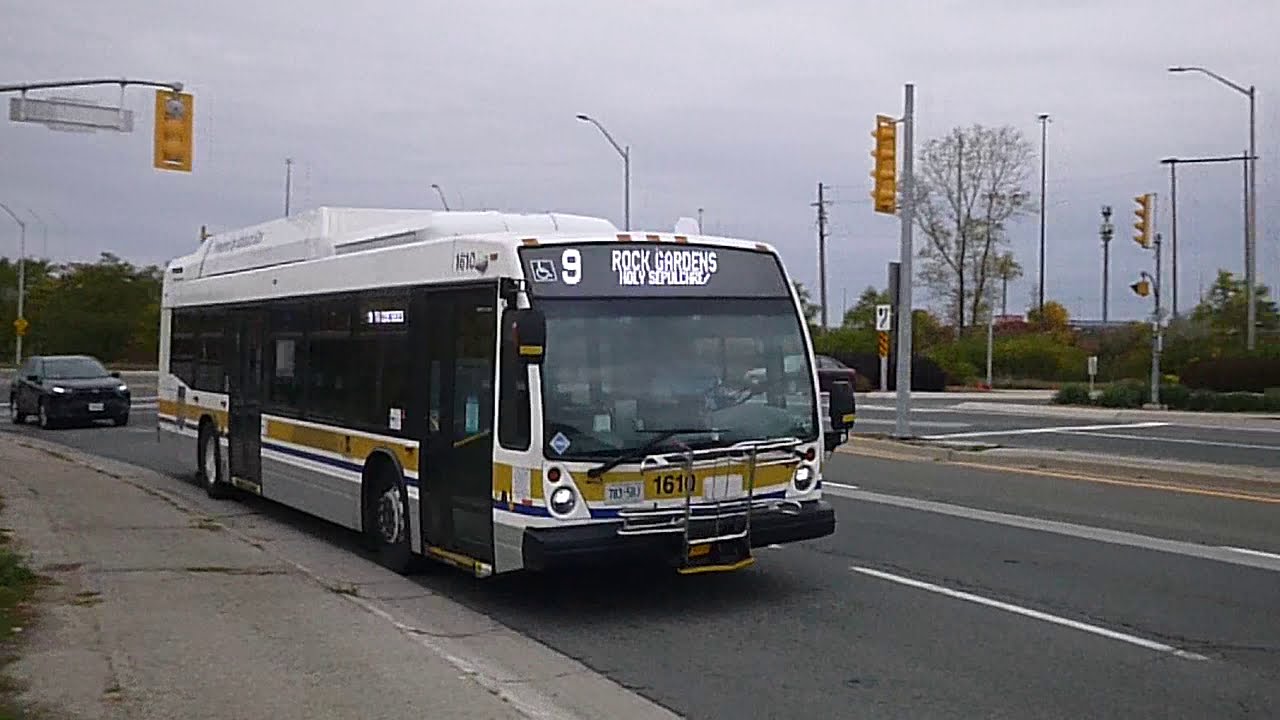 Hamilton Street Railway (HSR) bus #1610 Route 9 Rock Gardens crossing ...
