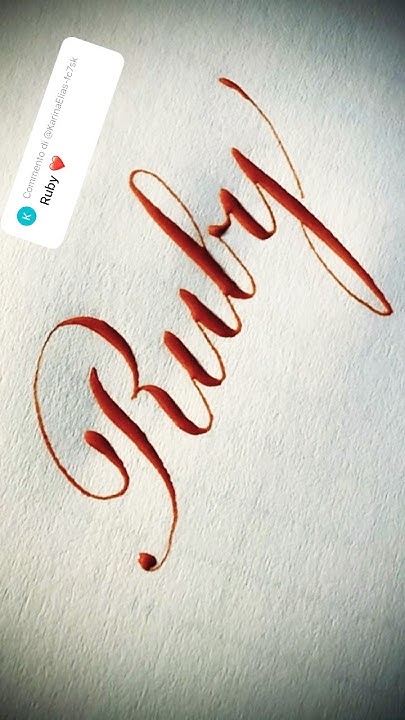 Copperplate calligraphy, tutorial: how I write your name #ruby - YouTube