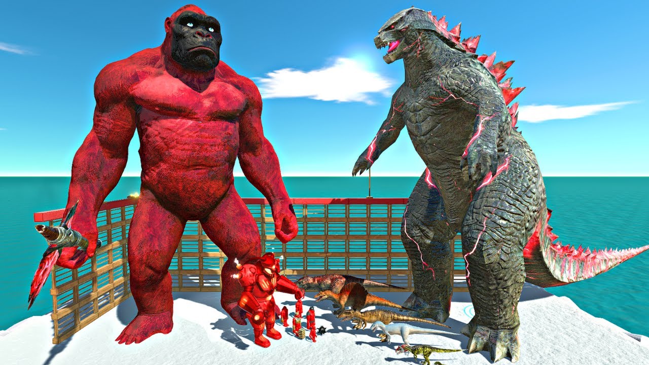 Legendary Cage War | Devil Kong Team vs Evil Godzilla Team - Animal Revolt Battle Simulator ...