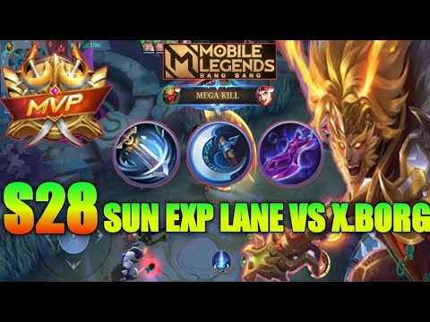 Sun Exp Lane Vs X.Borg | Build dan Emblem Sun Exp Lane S28 | Sun Exp ...