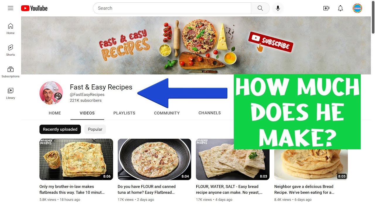 How much does FAST & EASY RECIPES make on YouTube? - YouTube