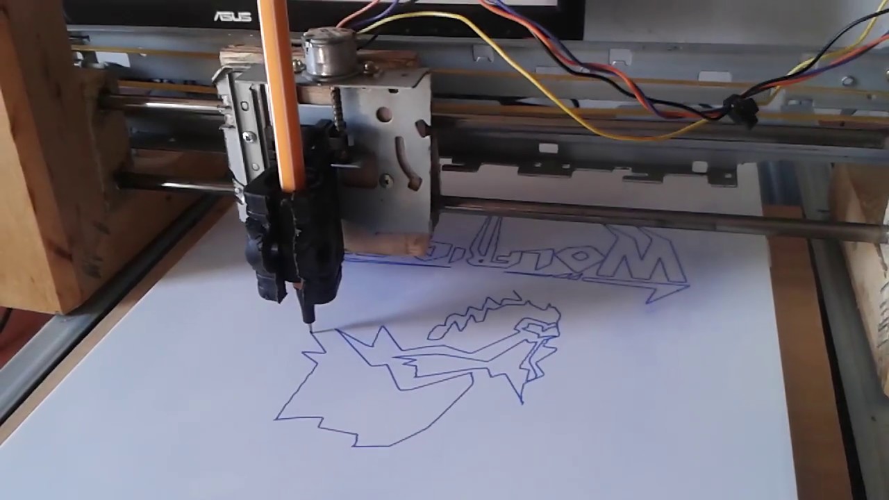 CNC Plotter - fun with printer scrap - YouTube