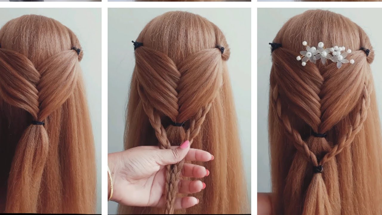 girls beautiful hair style with very simple method. - YouTube