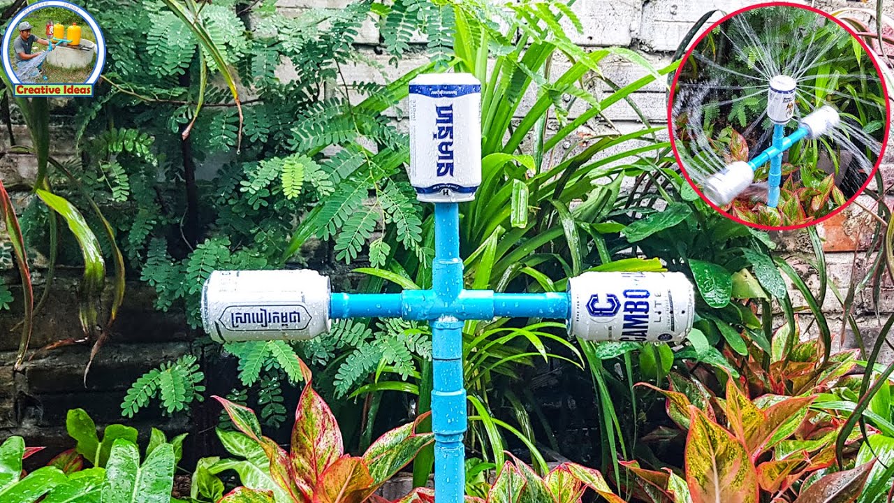 Watering System How to Handmade Water Sprinkler for Garden - YouTube