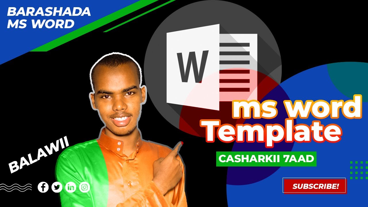7- barashada MS word -template | sidee loo sameeyaa templete - YouTube