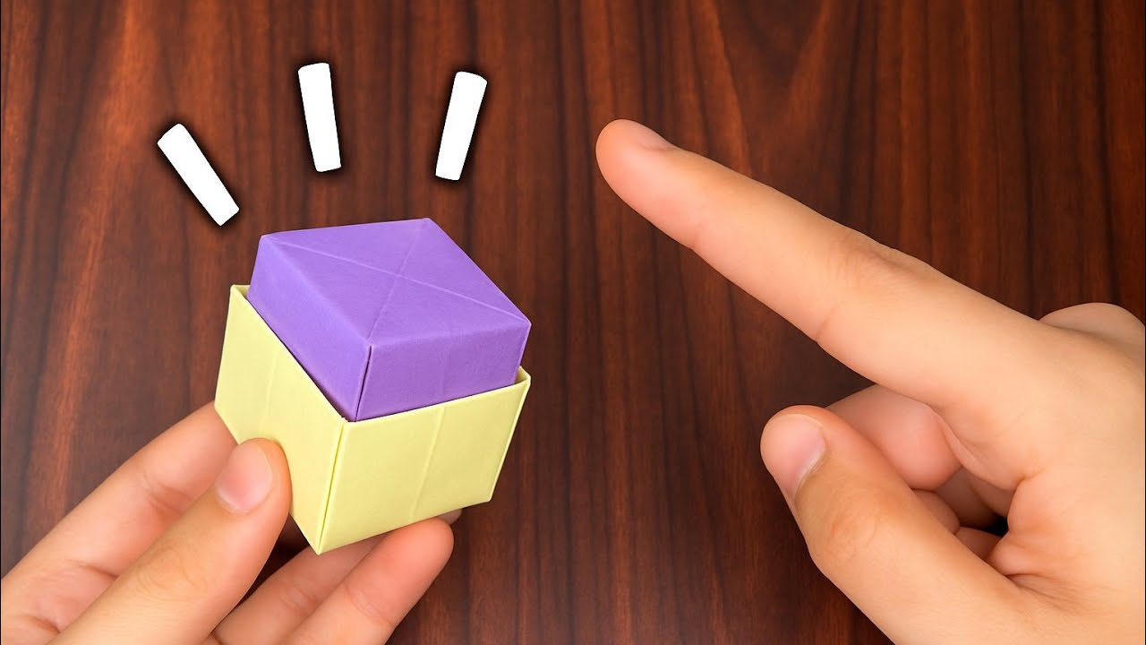 Easy Origami mini toy button | Paper Fidget Toy Origami Popit Tutorial | DIY Origami Paper Toy ...