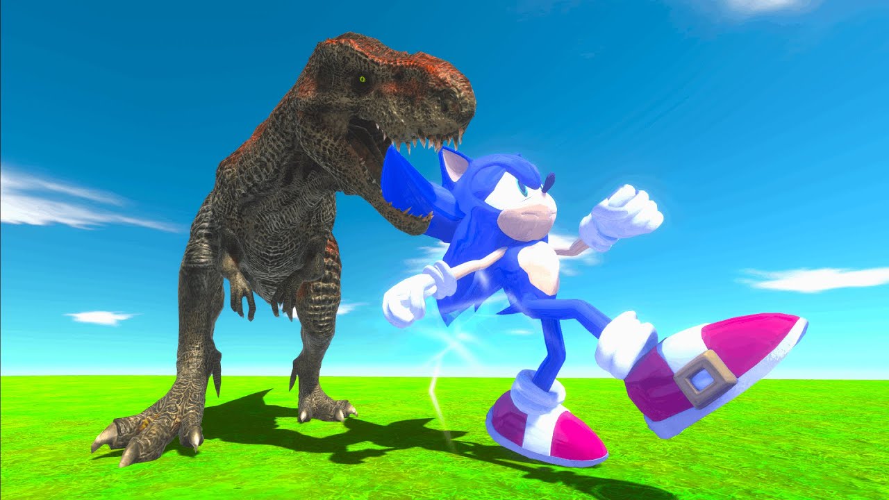 T-REX VS SONIC TEAM - Animal Revolt Battle Simulator - YouTube