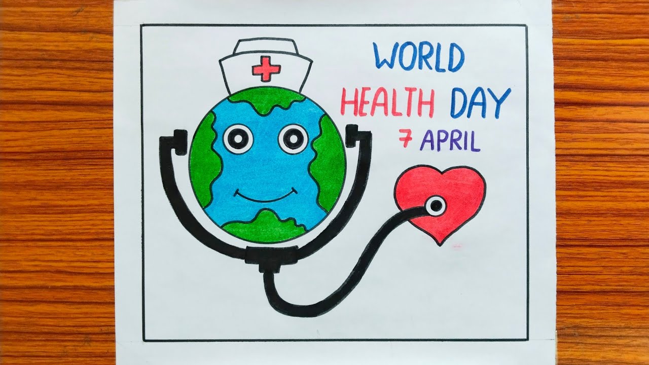 World Health Day Poster Drawing // How to Draw World Health Day ...