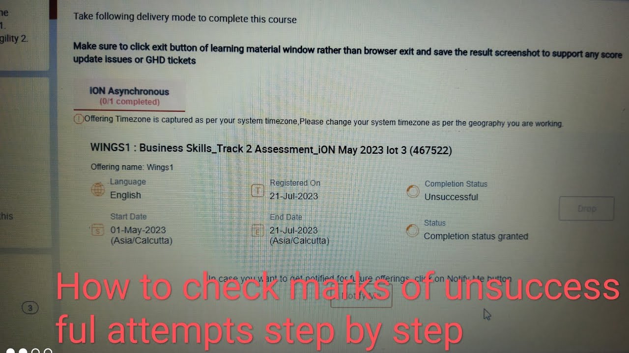Tcs wings1 unsuccessful attempts number check/ how to check marks on ...