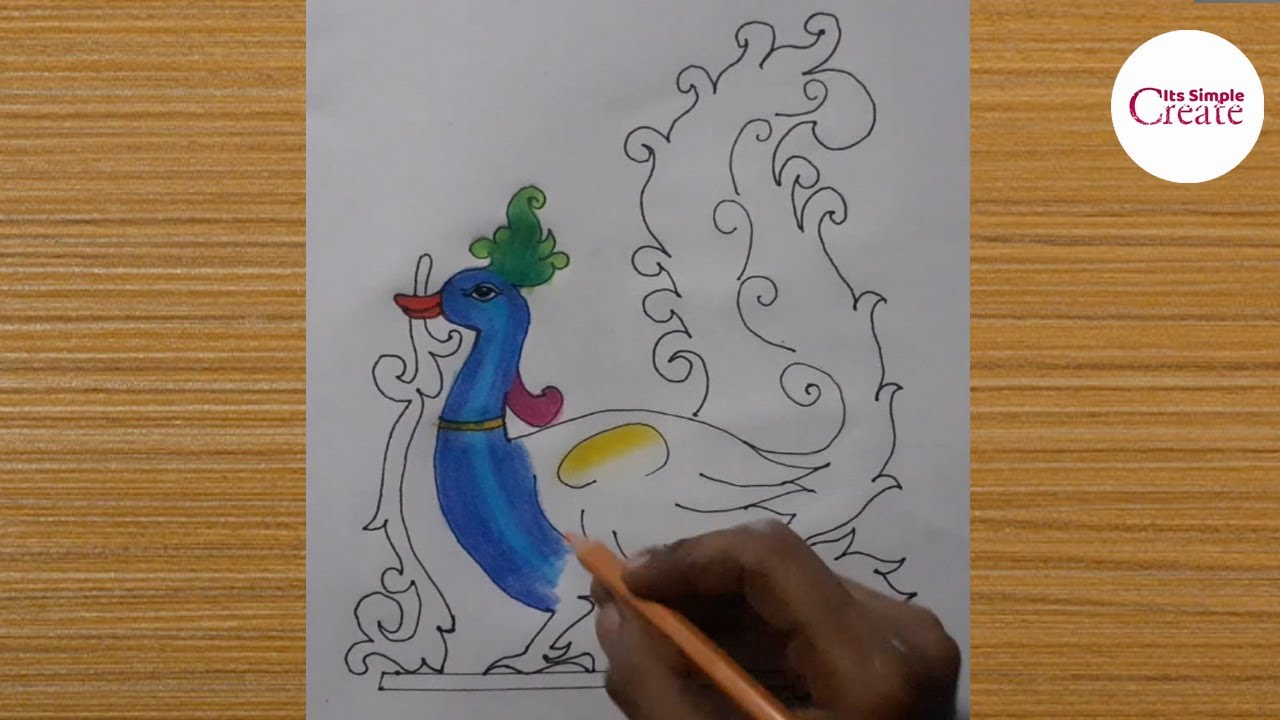 Beautiful peacock drawing | Mayil Drawing | மயில் வரைவது எப்படி - YouTube