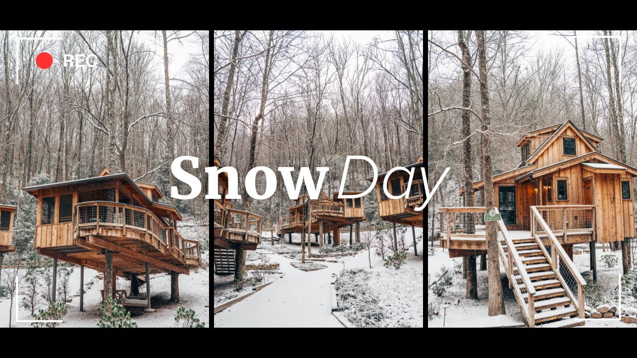 Snow Day at our "By the Creek" Treehouses | Treehouse Grove - YouTube