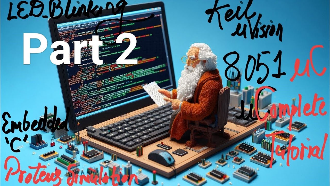 Part 2ledblinking Tutorial In Keil Using 8051 8051microcontroller 8184