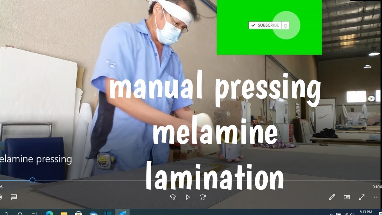 MANUAL PRESSING MELAMINE LAMINATION - YouTube