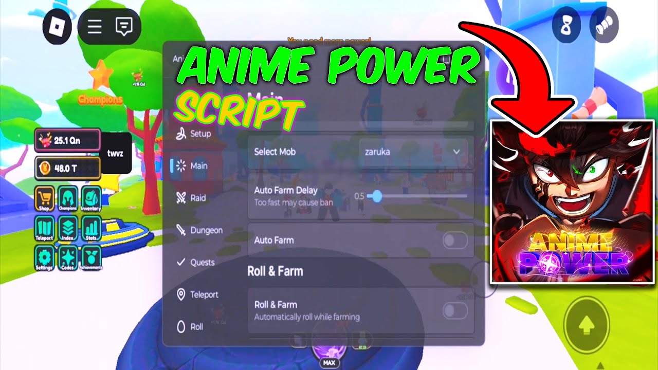 Anime Power Script | Auto Farm, Auto Raid, Auto Dungeon, Auto Quest ...
