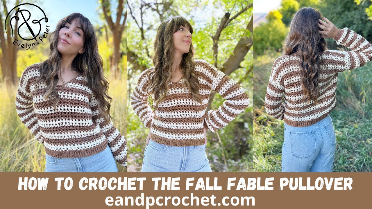 How To Crochet A Cozy Striped Sweater- The Fall Fable Pullover - YouTube