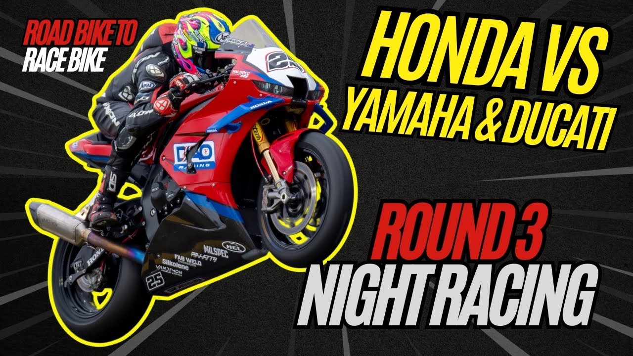 3 Way Super Bike Racing… At Night | PART 8 ROAD BIKE TO RACE BIKE - YouTube