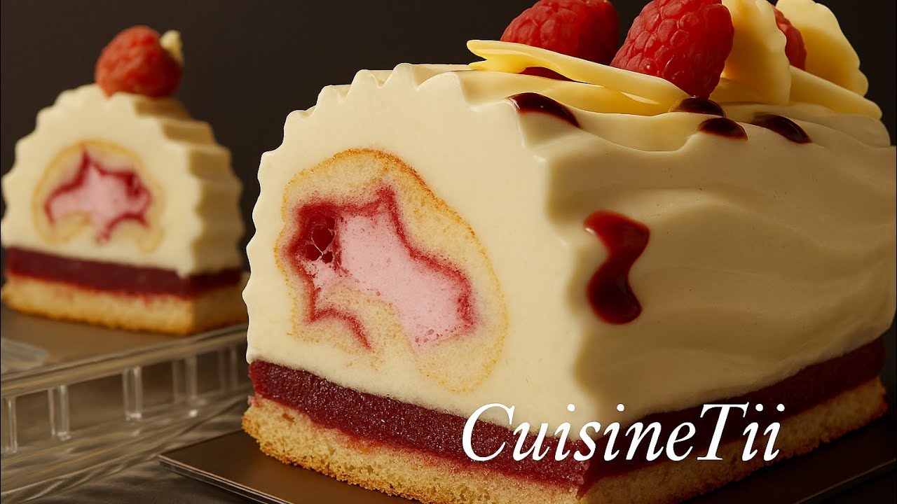 bûche chocolat blanc et fruits rouges - YouTube