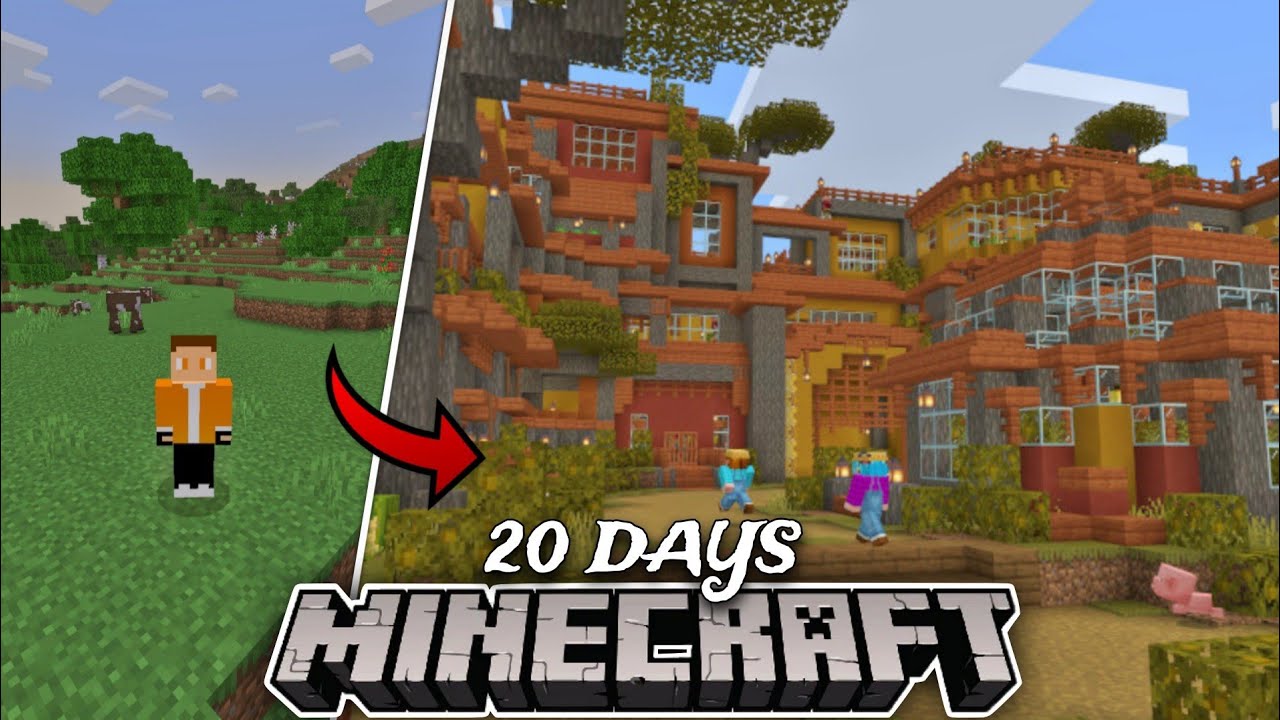 I Survived 20 Days In MCPE 🤯 | Minecraft 100 Days Pocket Edition Part-1 ...