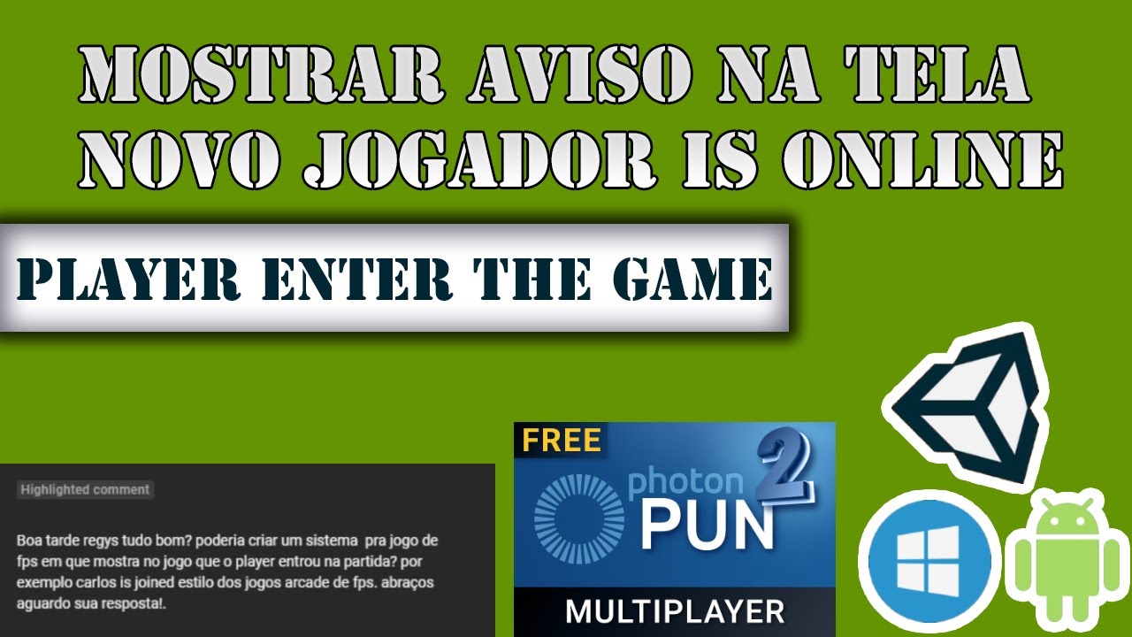Aviso Na Tela Player Entrou/Saiu No Jogo (photon pun2) 2023 - YouTube