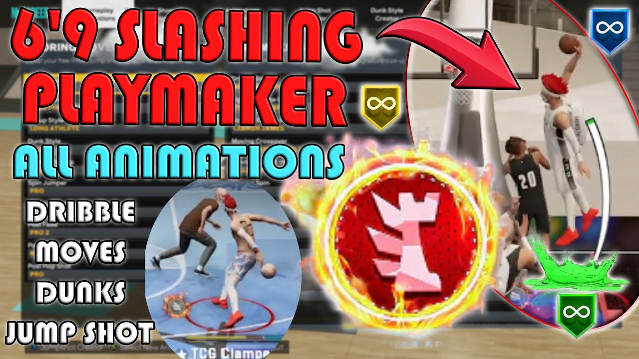 6'5 - 6'9 GLITCHY Dribble Moves Dunks and Jump Shot Animations NBA 2K23 Slashing Playmaker Tall ...