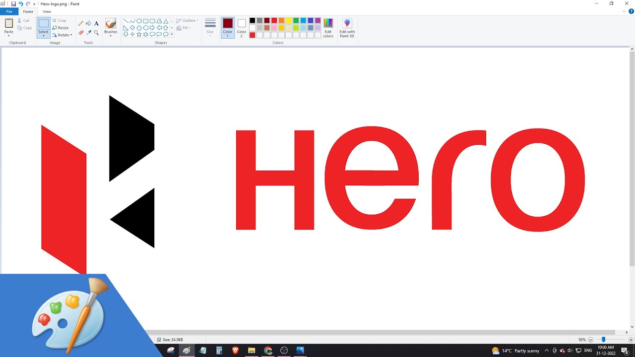 How to draw Hero MotoCorp logo using MS Paint - YouTube