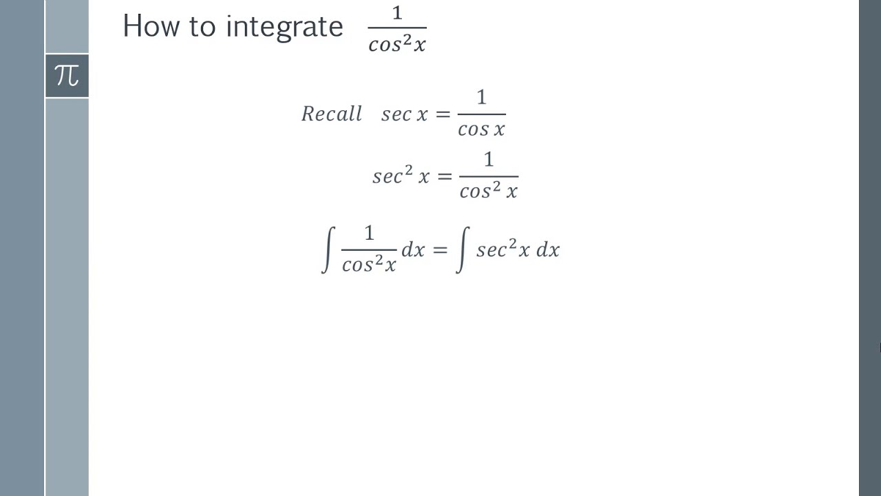 How To Integrate 1 cos 2x Made Super Easy YouTube