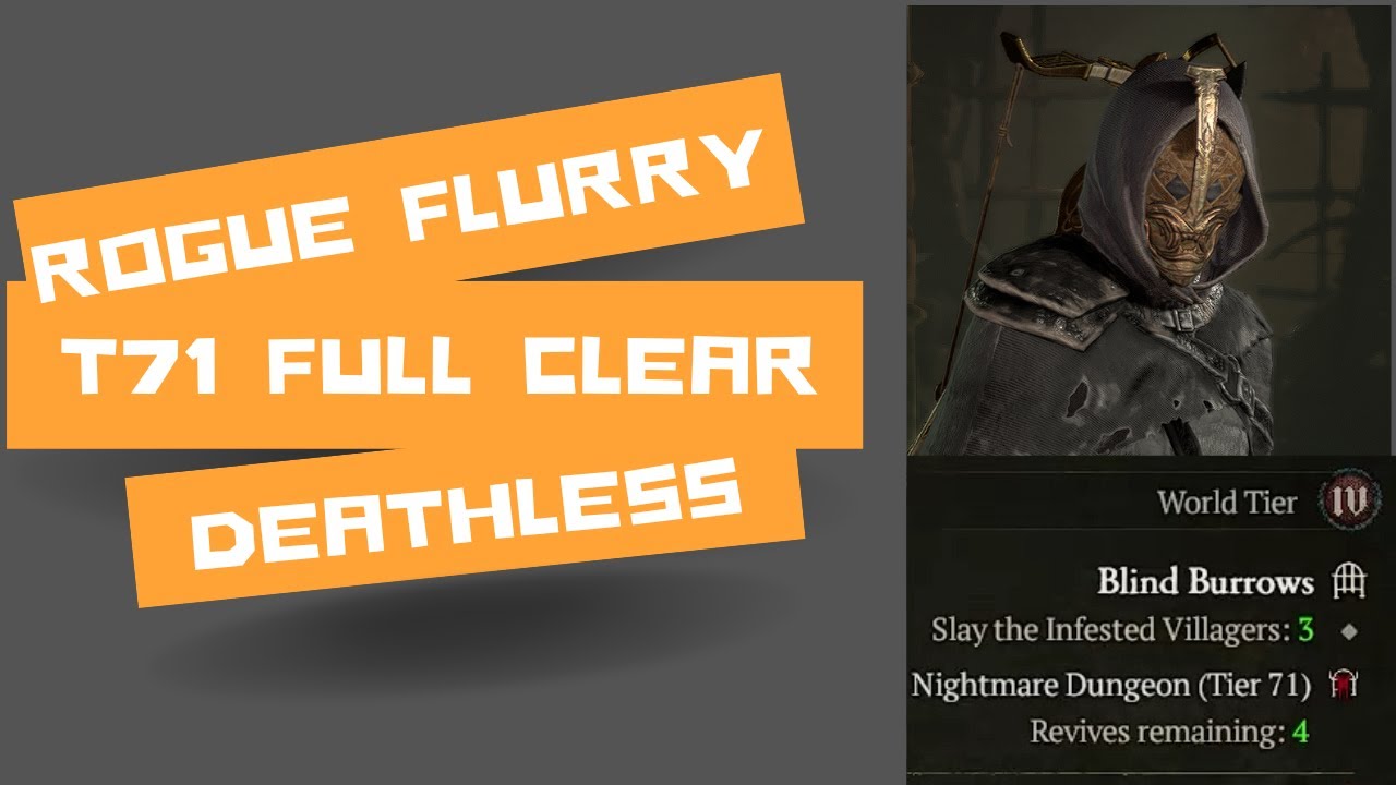 [Diablo 4] Rogue Flurry Caltrops Trap | Pushing Tier 71 Backstabber ...