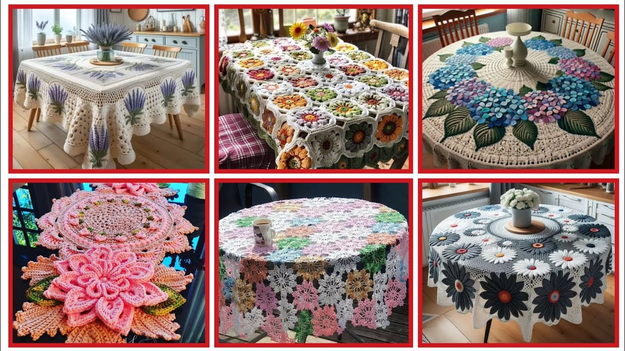 Nuevo camino de mesa y mantelería de crochet ##embroiderydesign # ...