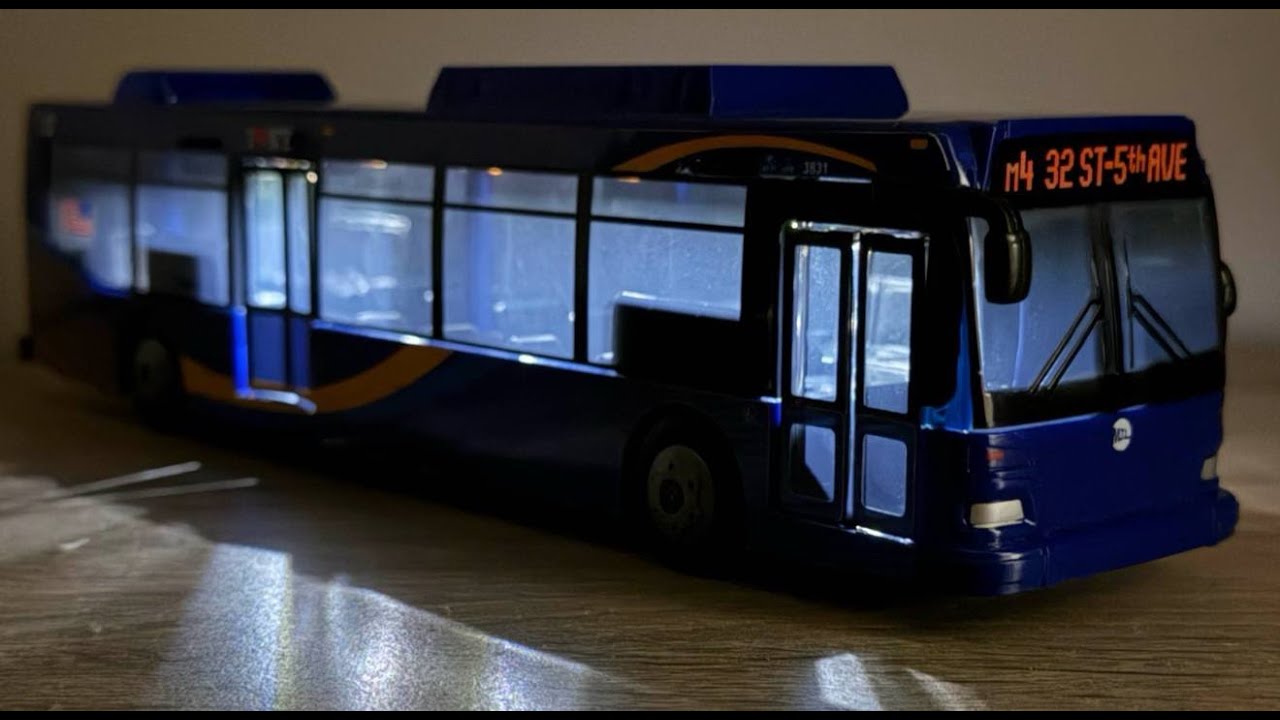 New York City MTA Bus model glowing light custom modification! - YouTube