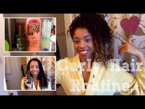 MORNING CURLY HAIR ROUTINE ♥ - YouTube