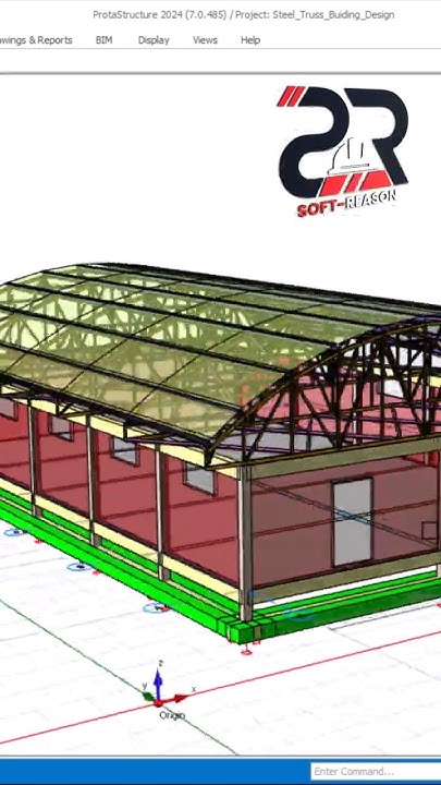 Design of steel roof structure in protastructure. #protastructure - YouTube